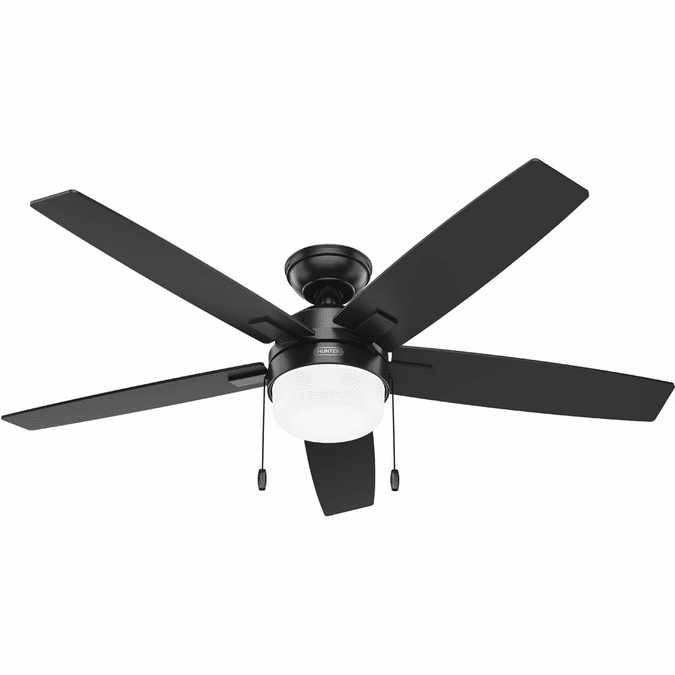 Hunter 52485 Anisten Modern Matte Black LED 52" Home Ceiling Fan - HUN ...