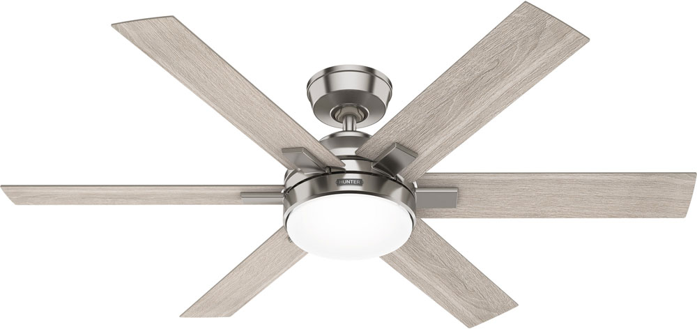 Hunter 52785 Georgetown Contemporary Brushed Nickel 52" Ceiling Fan ...