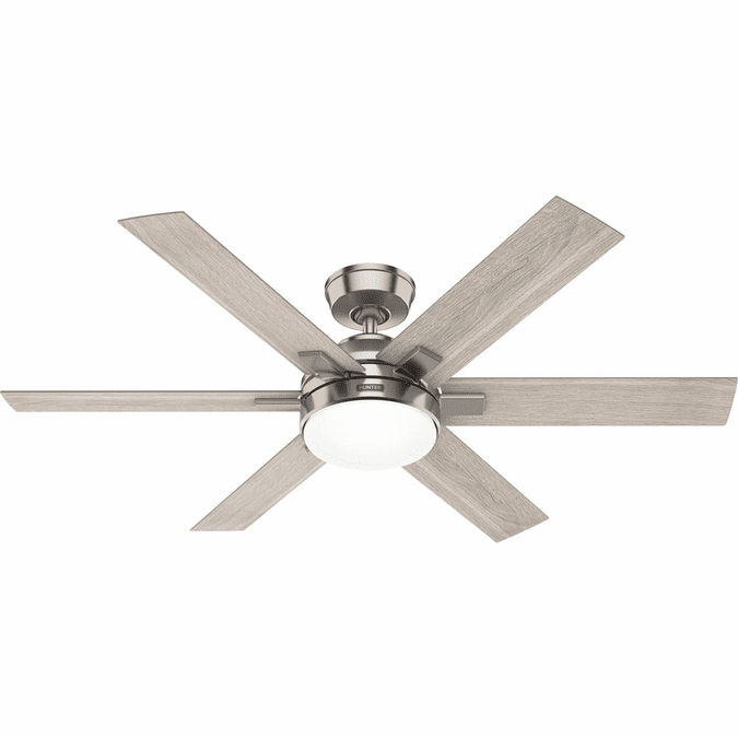 Hunter 52785 Georgetown Contemporary Brushed Nickel 52" Ceiling Fan ...