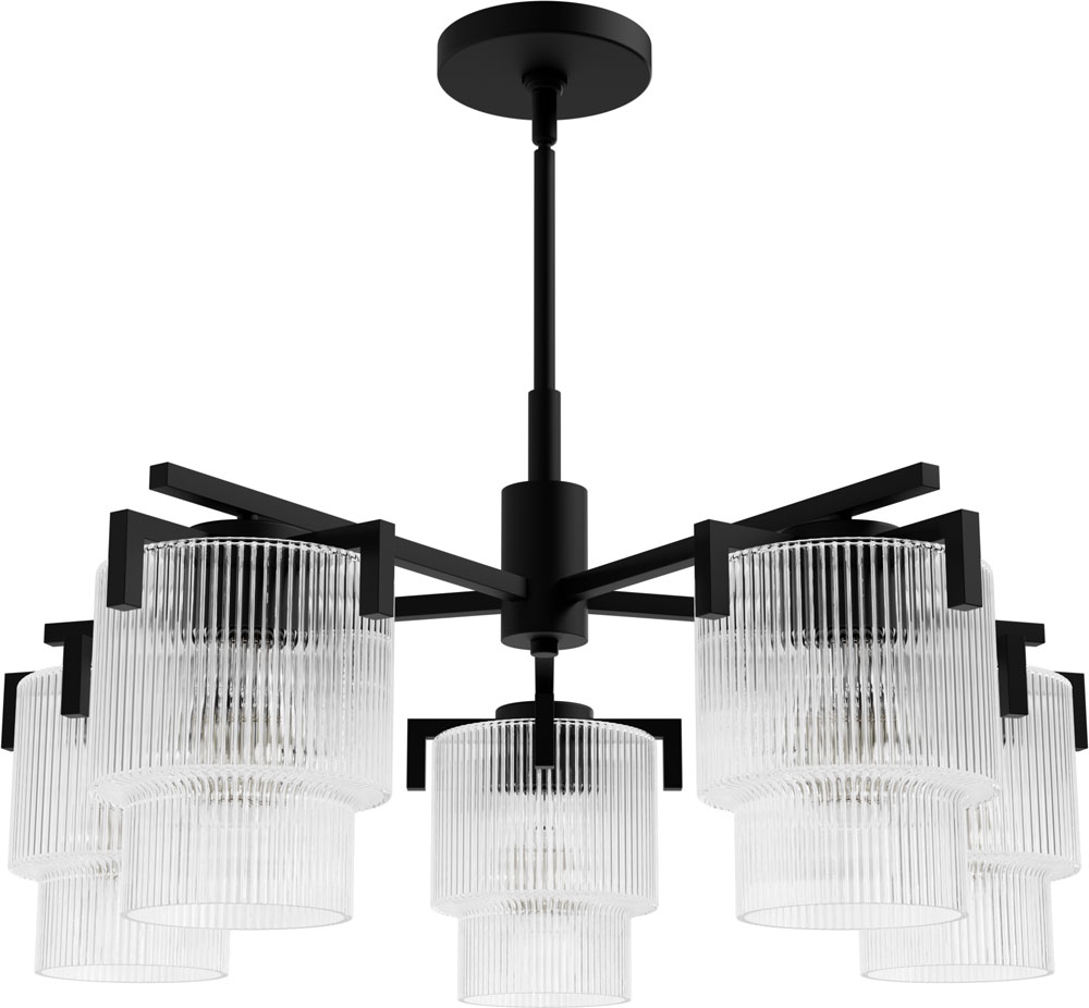 Hunter Lighting 13137 Ontario Modern Matte Black Chandelier Light - HNL ...