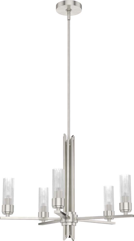 Hunter Lighting 19784 Gatz Modern Brushed Nickel 25" Ceiling Chandelier ...