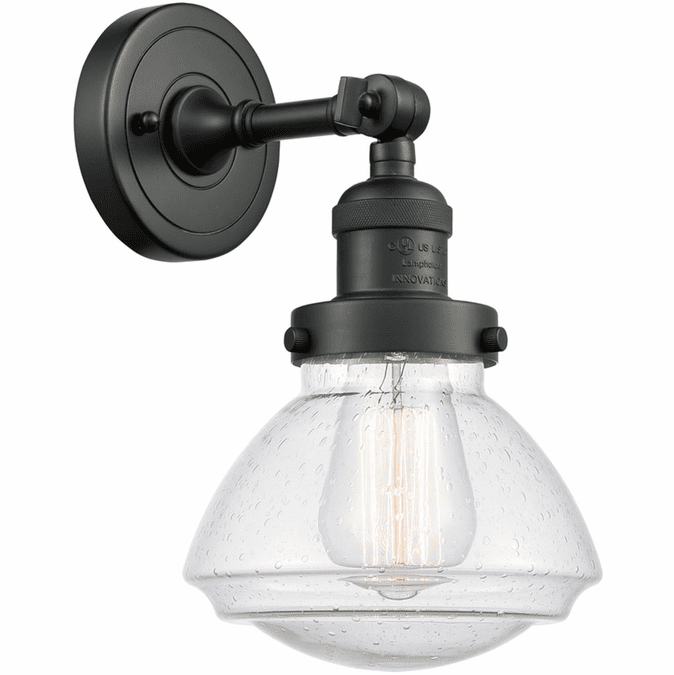 Innovations 203-BK-G324 Franklin Restoration Olean Matte Black LED Wall ...