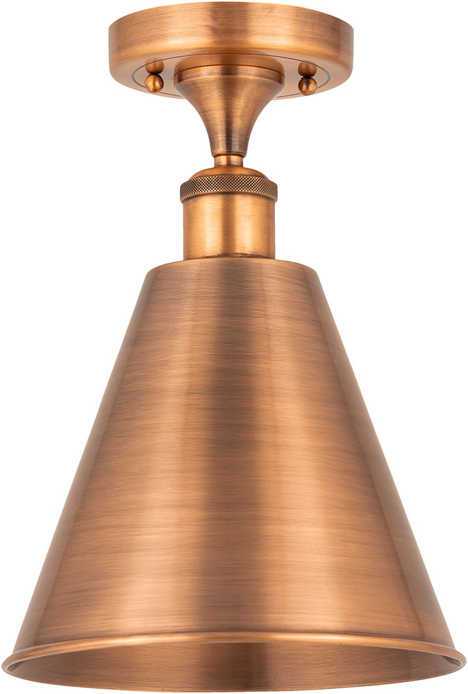 Innovations 516-1C-AC-MBC-8-AC Ballston Cone Antique Copper LED 8" Ceiling Light Fixture - INN ...