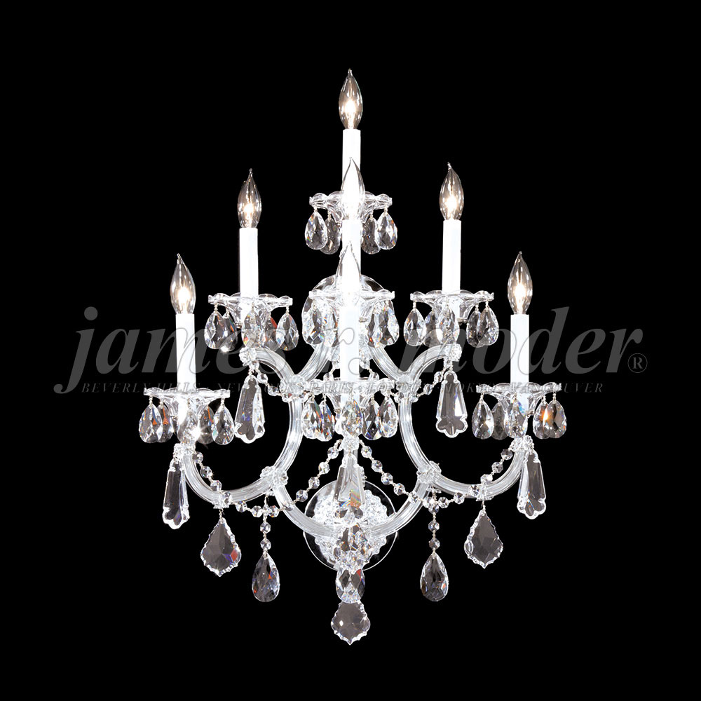 James Moder 94707S22 Maria Theresa Royal Crystal Silver Wall Sconce ...