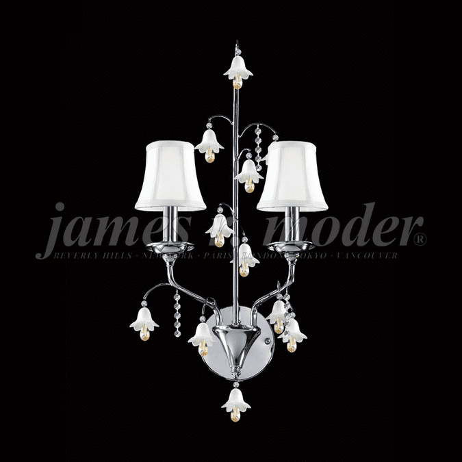 James Moder 96321S22W-97 Murano Crystal Silver Wall Light Sconce - JAM ...