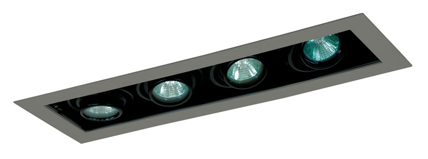 Jesco MG1650-4ESB Double Gimbal New Construction Silver/Black Recessed ...