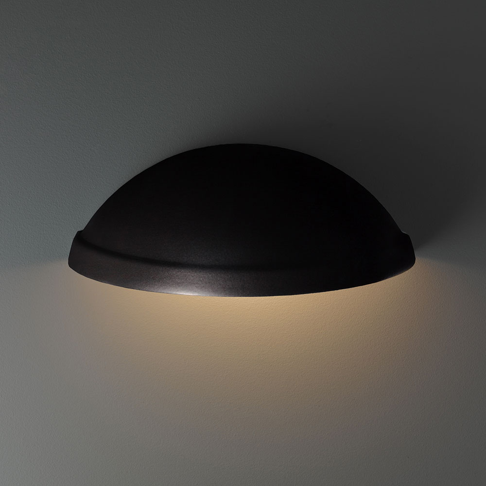 Justice Design CER-2050W Ambiance Rimmed Quarter Sphere Modern Ceramic ...