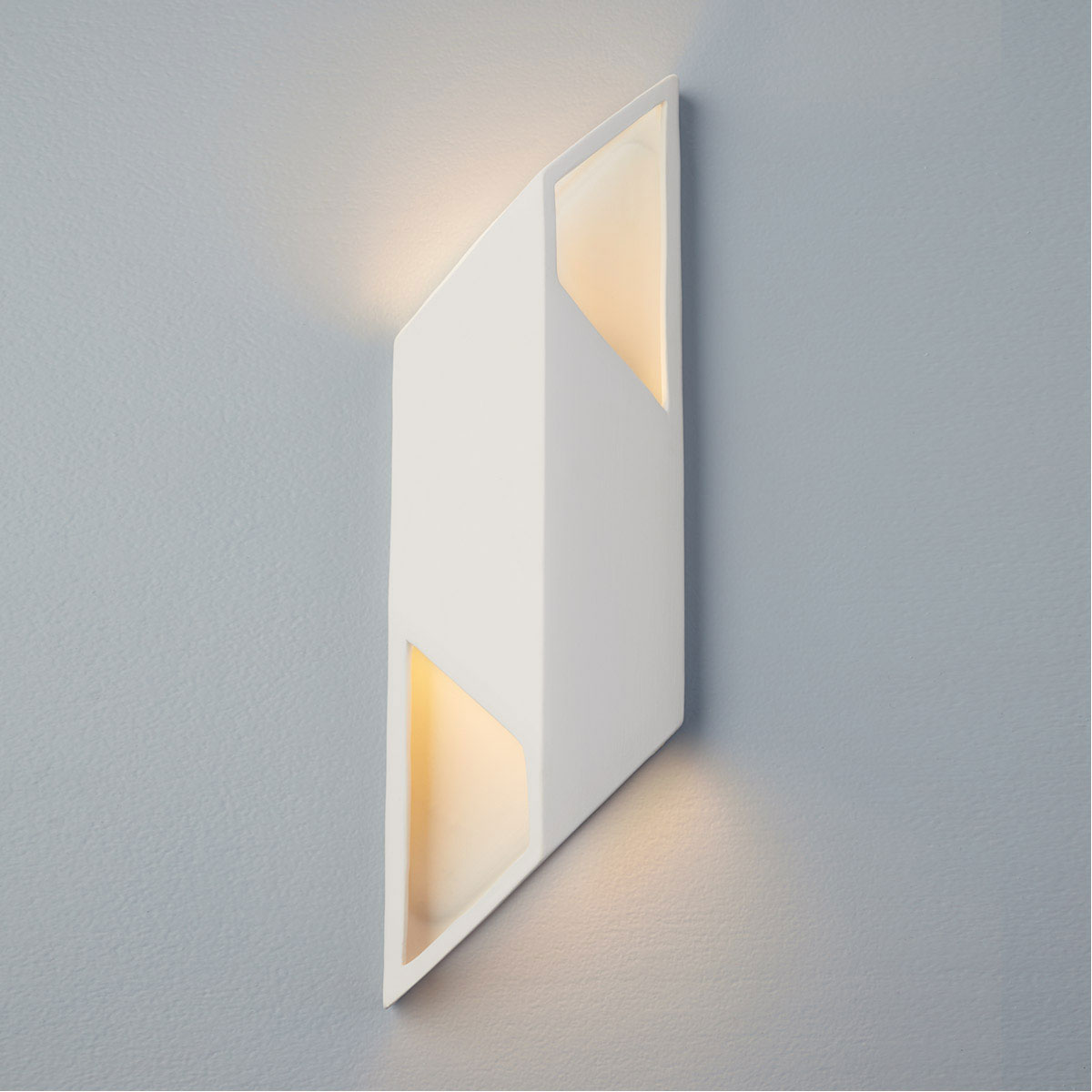 Justice Design CER-5849 Ambiance Small Rhomboid Modern Ceramic LED Wall ...