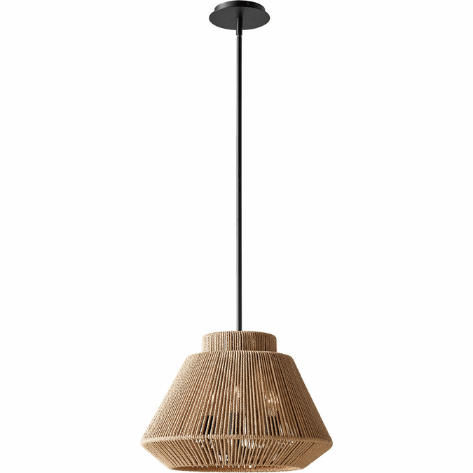 Justice Design ECO-8291-MBLK Natural Rope Nido Contemporary Matte Black ...