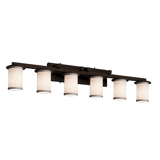 Justice Design FAB-8786-10 Textile Dakota 6-Light Bathroom Lighting ...