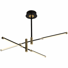 Justice Design NSH-4447-MBBR Fianco Modern Matte Black w/ Brass Accents ...