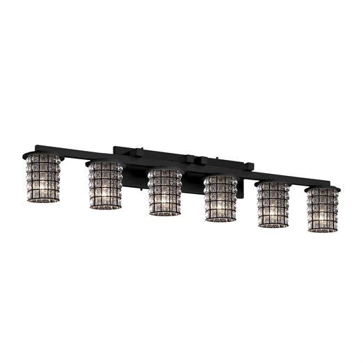 Justice Design WGL-8786-10 Wire Glass Dakota Contemporary 6-Light ...