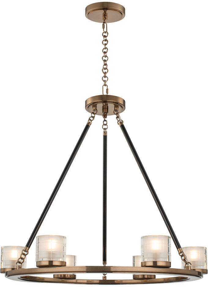 Kalco 512472LB Library Modern Library Brass LED Ceiling Chandelier ...