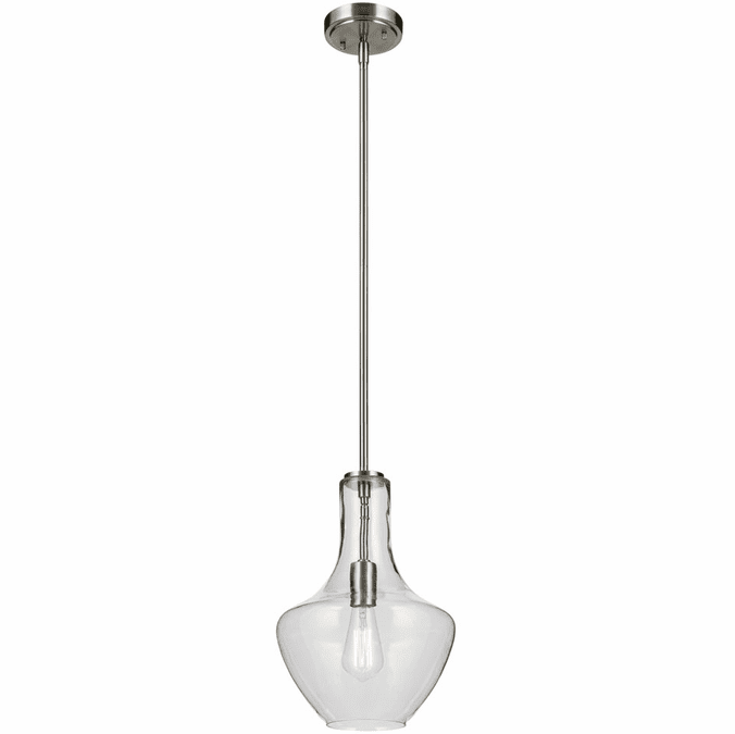 Kichler 42141NI Everly Contemporary Brushed Nickel Mini Pendant Light ...