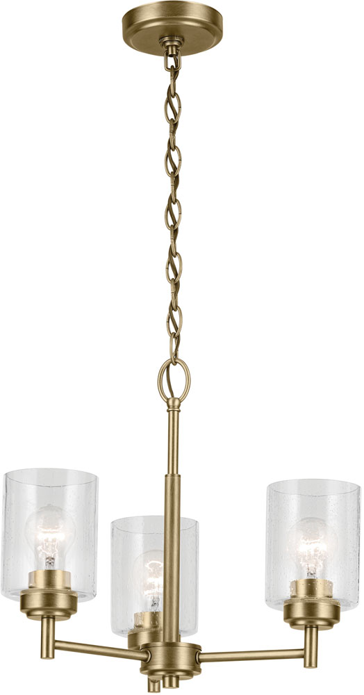 Kichler 44029NBR Winslow Modern Natural Brass Mini Chandelier Lamp ...