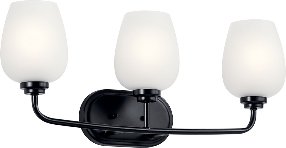 Kichler 45129BK Valserrano Modern Black 3-Light Vanity Lighting - KIC ...