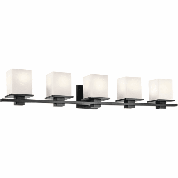 Kichler 45193BK Tully Contemporary Black 5-Light Bathroom Wall Light ...