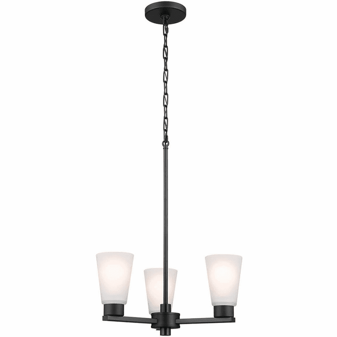 Kichler 52435BK Stamos Black Mini Chandelier Lamp - KIC-52435BK