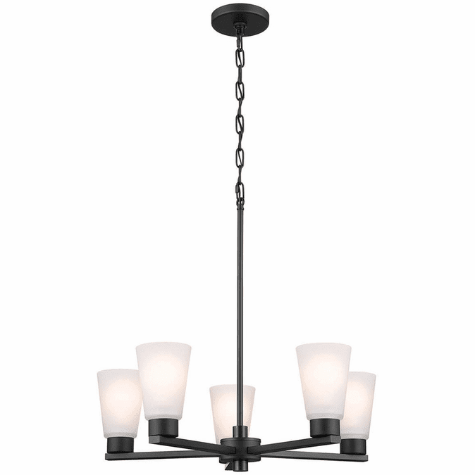 Kichler 52436BK Stamos Black Chandelier Lamp - KIC-52436BK