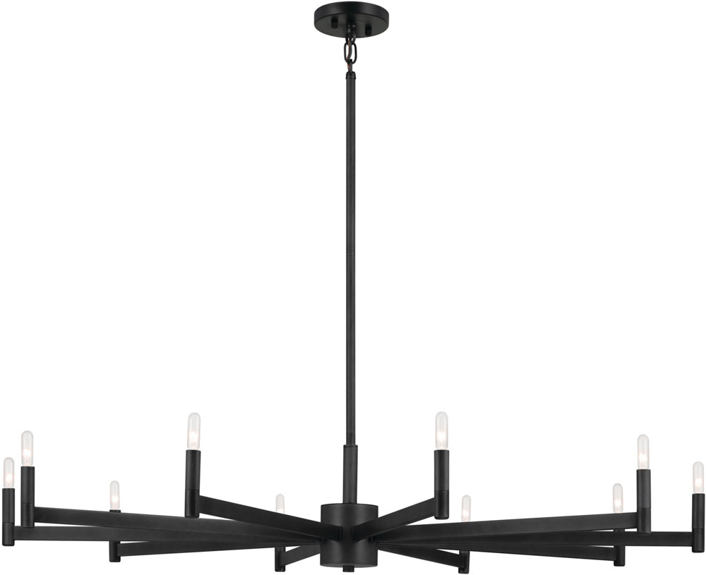 Kichler 52613BK Erzo Modern Black Hanging Chandelier - KIC-52613BK