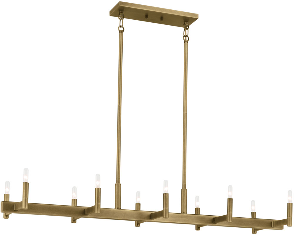 Kichler 52614NBR Erzo Contemporary Natural Brass Island Light Fixture ...