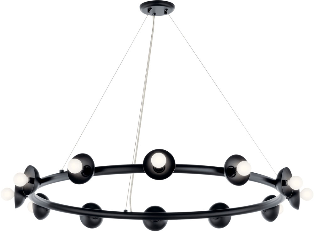 Kichler 52643BK Palta Modern Black Drop Ceiling Light Fixture - KIC-52643BK
