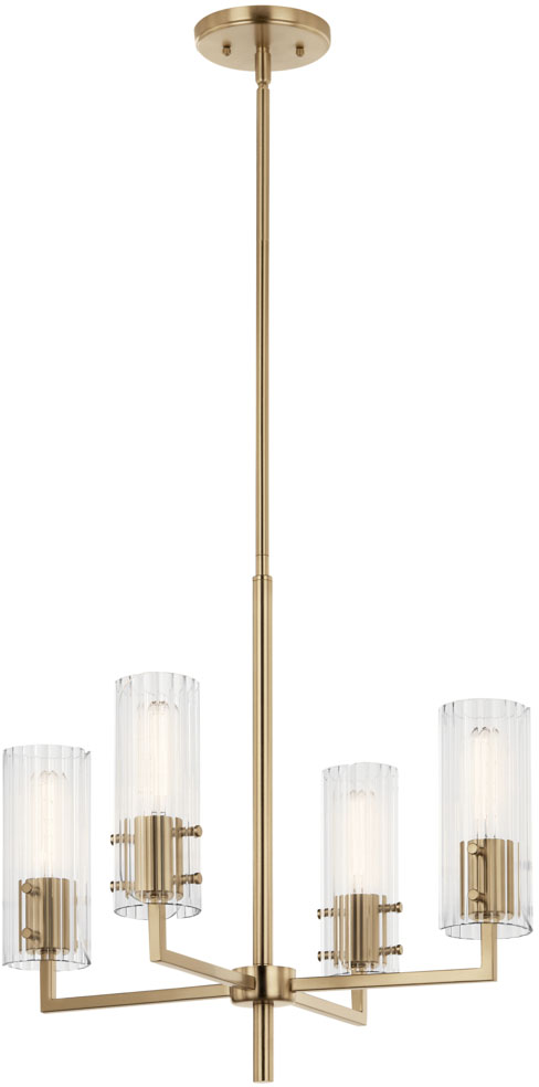 Kichler 52678CPZ Velestino Modern Champagne Bronze Mini Chandelier ...