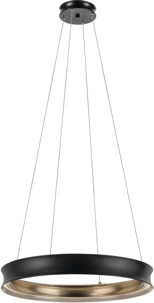 Kichler 52746BKLED Larousse Contemporary Black LED Ceiling Chandelier ...