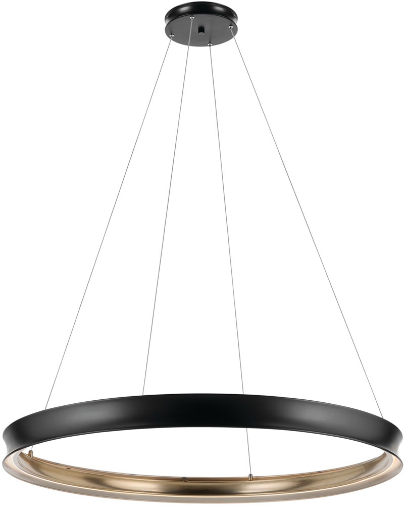 Kichler 52748BKLED Larousse Contemporary Black LED Chandelier Lighting ...