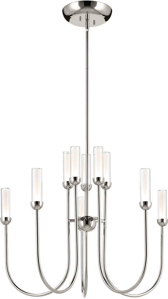 Kichler 52757PNLED Moraine Modern Polished Nickel LED Chandelier Light ...