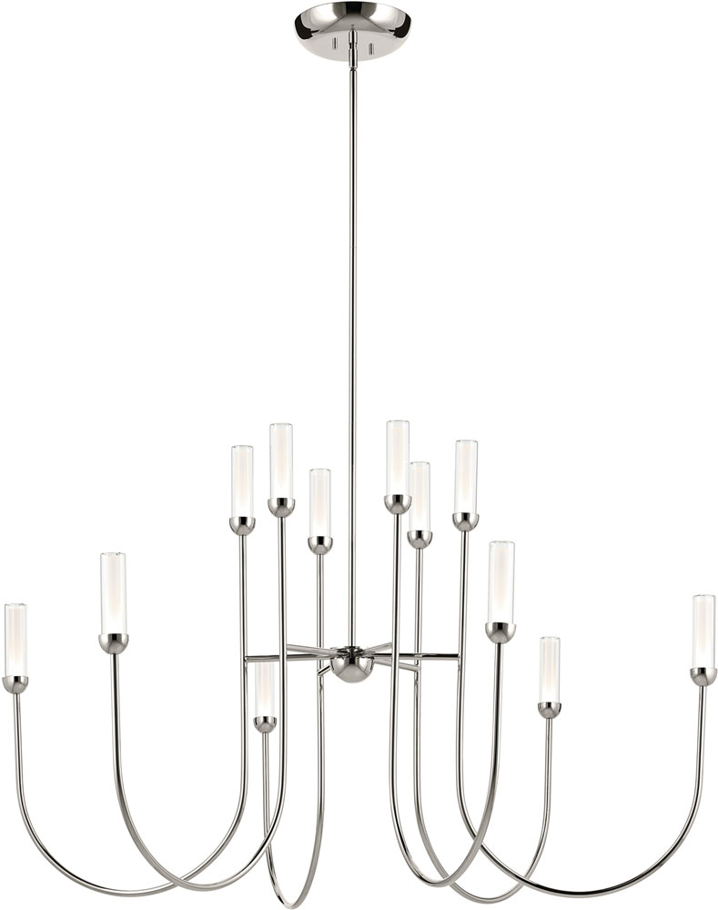 Kichler 52758PNLED Moraine Modern Polished Nickel LED Chandelier ...
