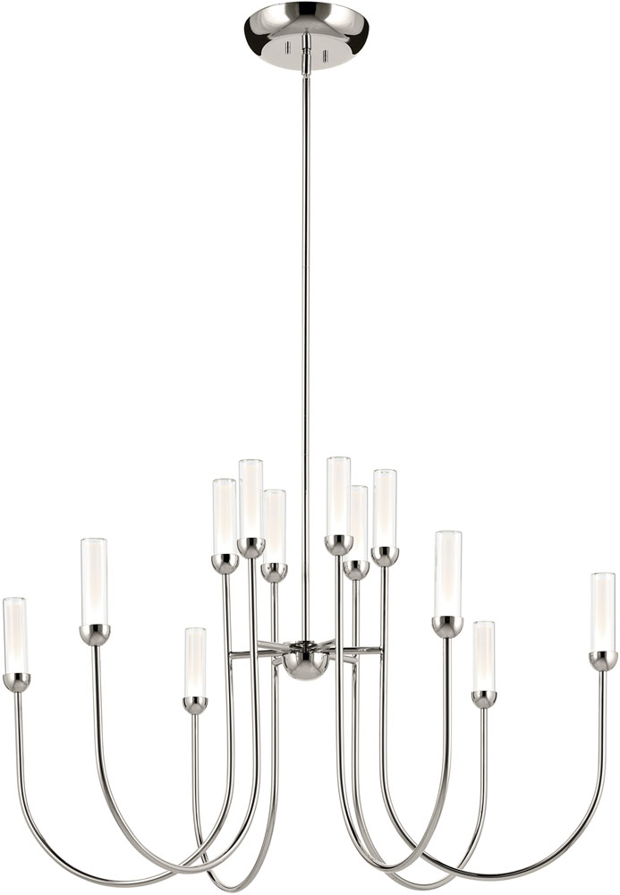 Kichler 52759PNLED Moraine Contemporary Polished Nickel LED Chandelier ...