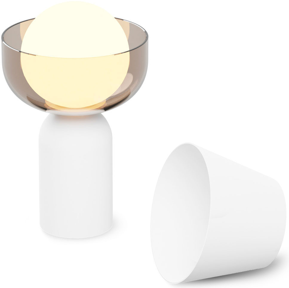 Koncept GUY-MWT+BDGY Guy Contemporary Matte White LED Table Light - KON ...