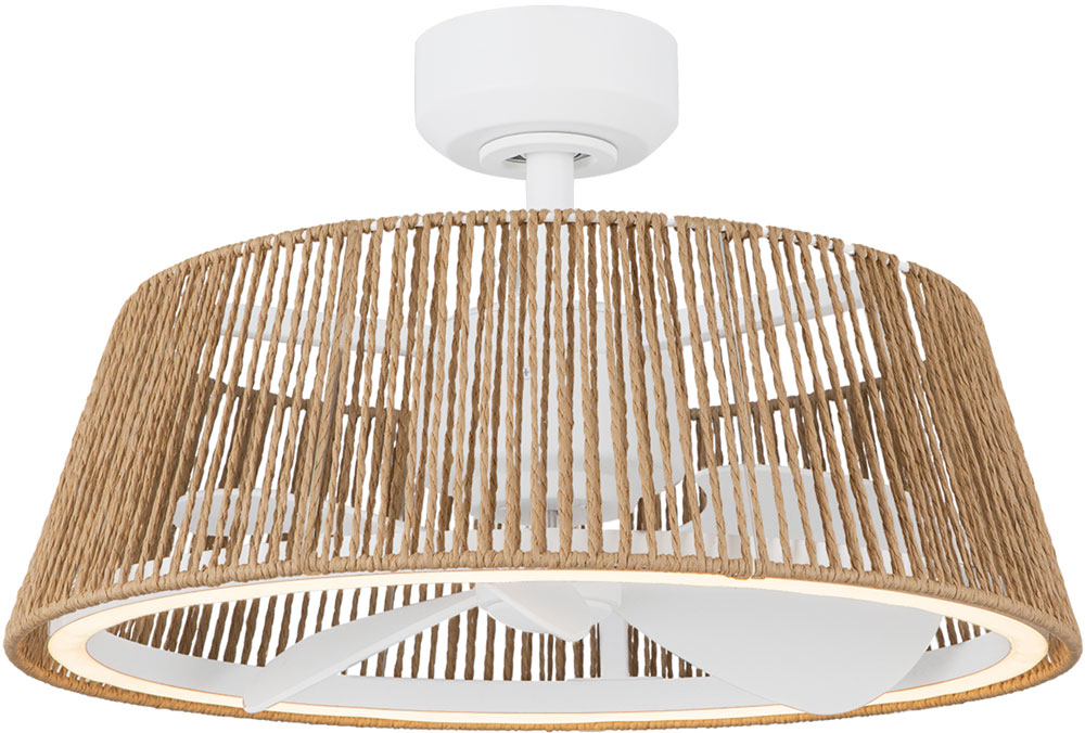 Kuzco CF41424-WH/BR-5CCT Isla Contemporary White / Braided Rope LED ...