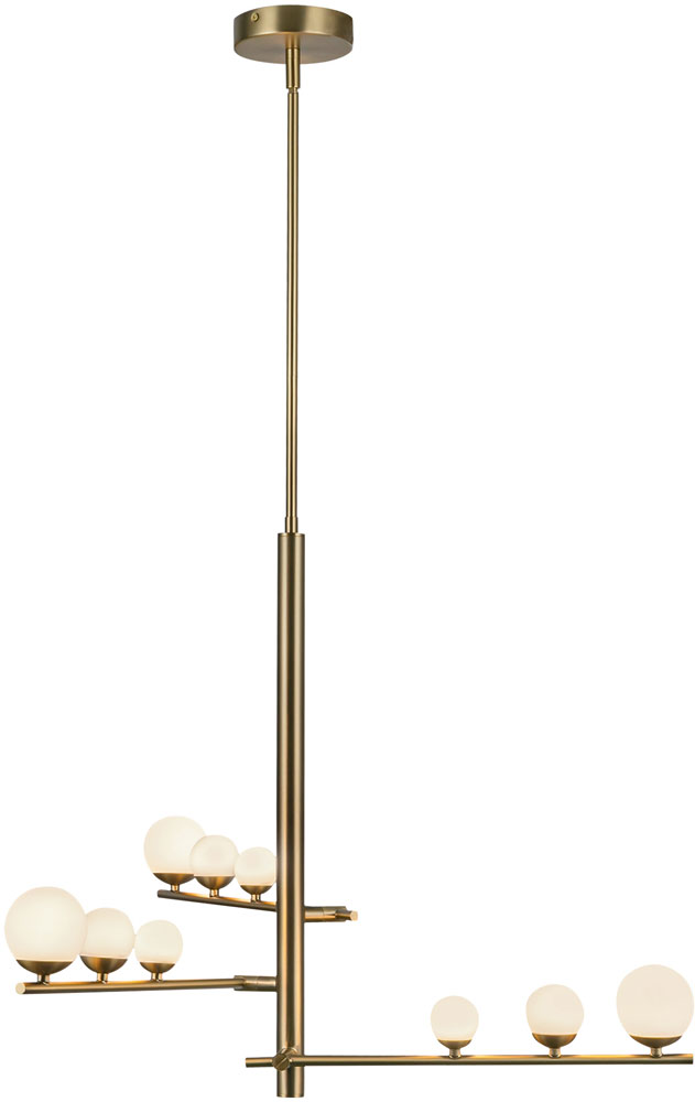 Kuzco CH55524-BG/OP Juniper Contemporary Brushed Gold LED Chandelier Lighting - KUZ-CH55524-BG-OP