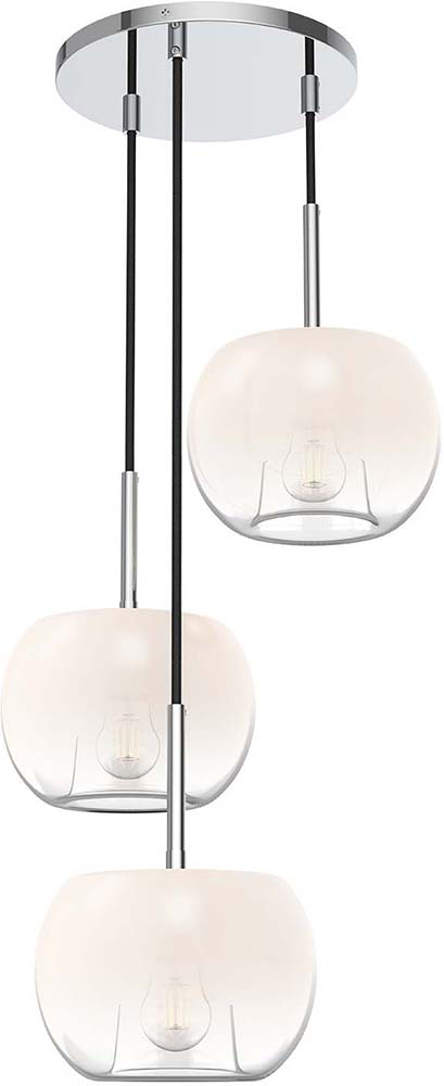 Kuzco CH57514-CH/OP Samar Contemporary Chrome/Opal Glass Multi Drop ...