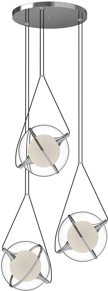 Kuzco CH76728-CH Aries Modern Chrome LED 28" Multi Hanging Light ...