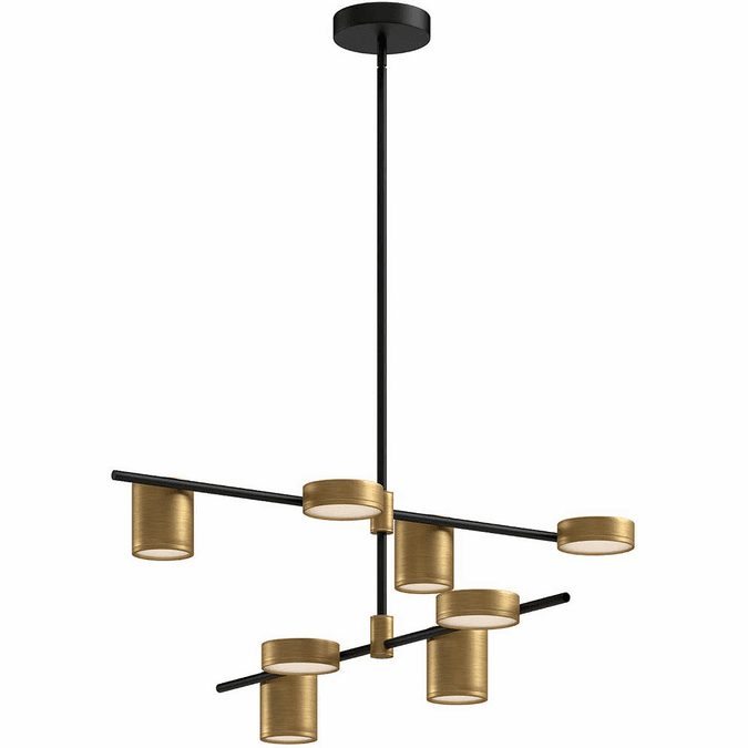 Kuzco CH96840-BK/BG Jayden Modern Black/Brushed Gold LED Chandelier Lamp - KUZ-CH96840-BK-BG