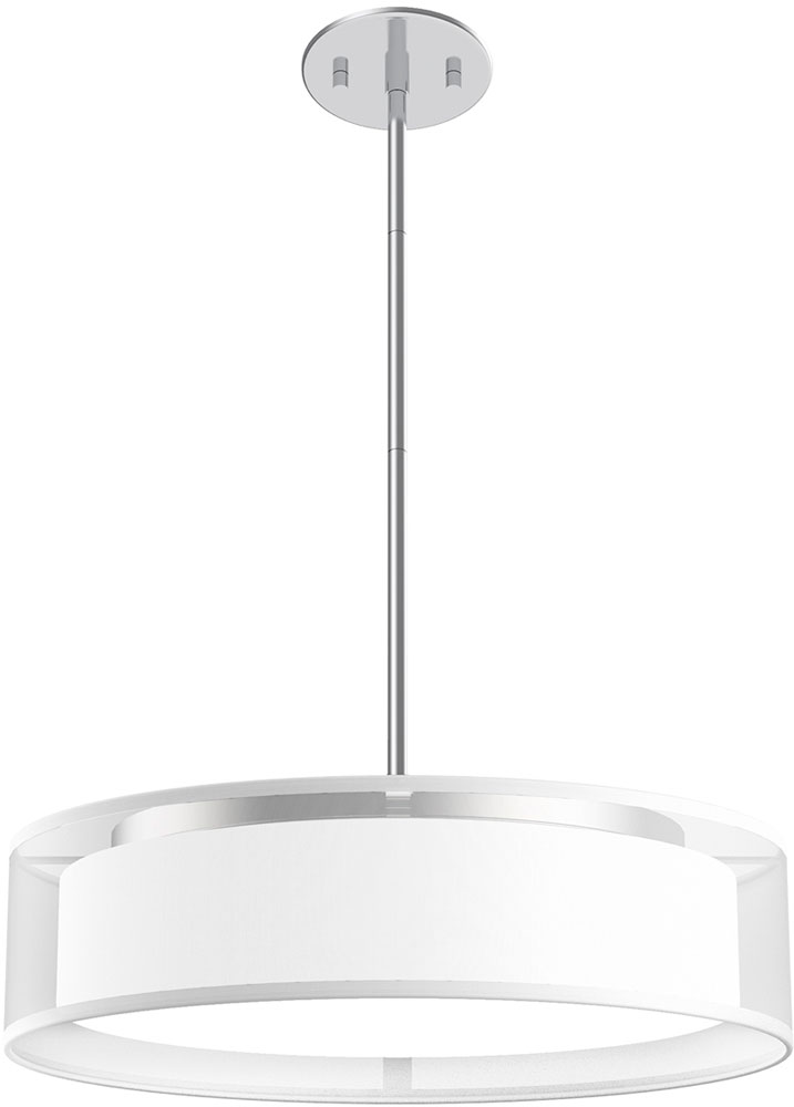 Kuzco PD7916-WOR-5CCT Dalton Contemporary White Organza LED 16" Drum ...