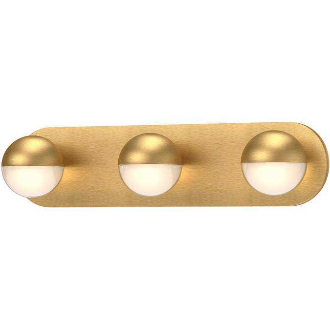 Kuzco VL47321-BG-2700K Pluto Contemporary Brushed Gold LED 3-Light Bath Lighting Fixture - KUZ ...