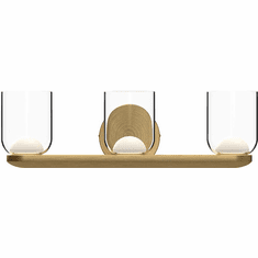 Kuzco VL52512-BG/CL Cedar Contemporary Brushed Gold/Clear Glass LED 2-Light Bathroom Light ...
