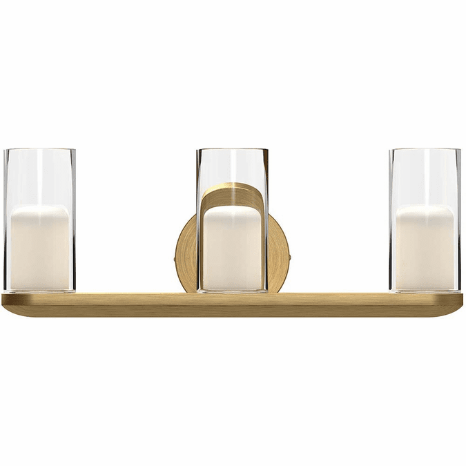 Kuzco VL53519-BG/CL Birch Modern Brushed Gold/Clear Glass LED 3-Light Vanity Lighting Fixture ...