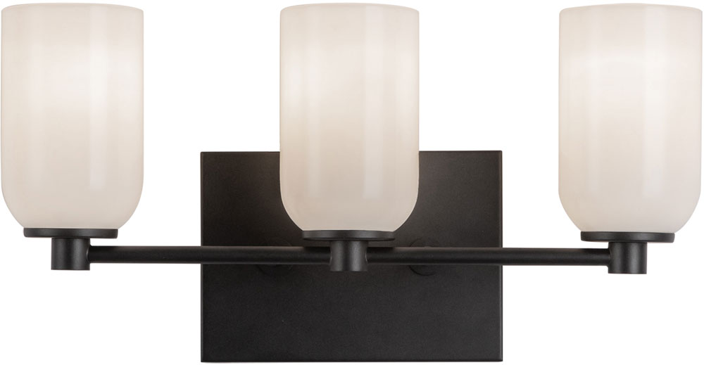 Kuzco VL57718-BK/GO Nola Modern Black / Glossy Opal Glass 3-Light ...