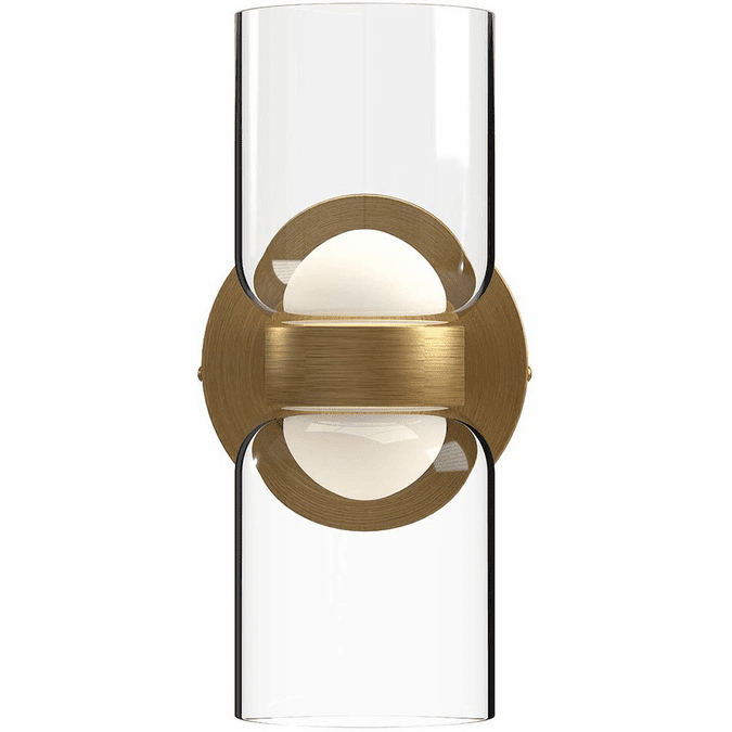 Kuzco WS52511-BG/CL Cedar Contemporary Brushed Gold/Clear Glass LED Wall Sconce - KUZ-WS52511-BG-CL