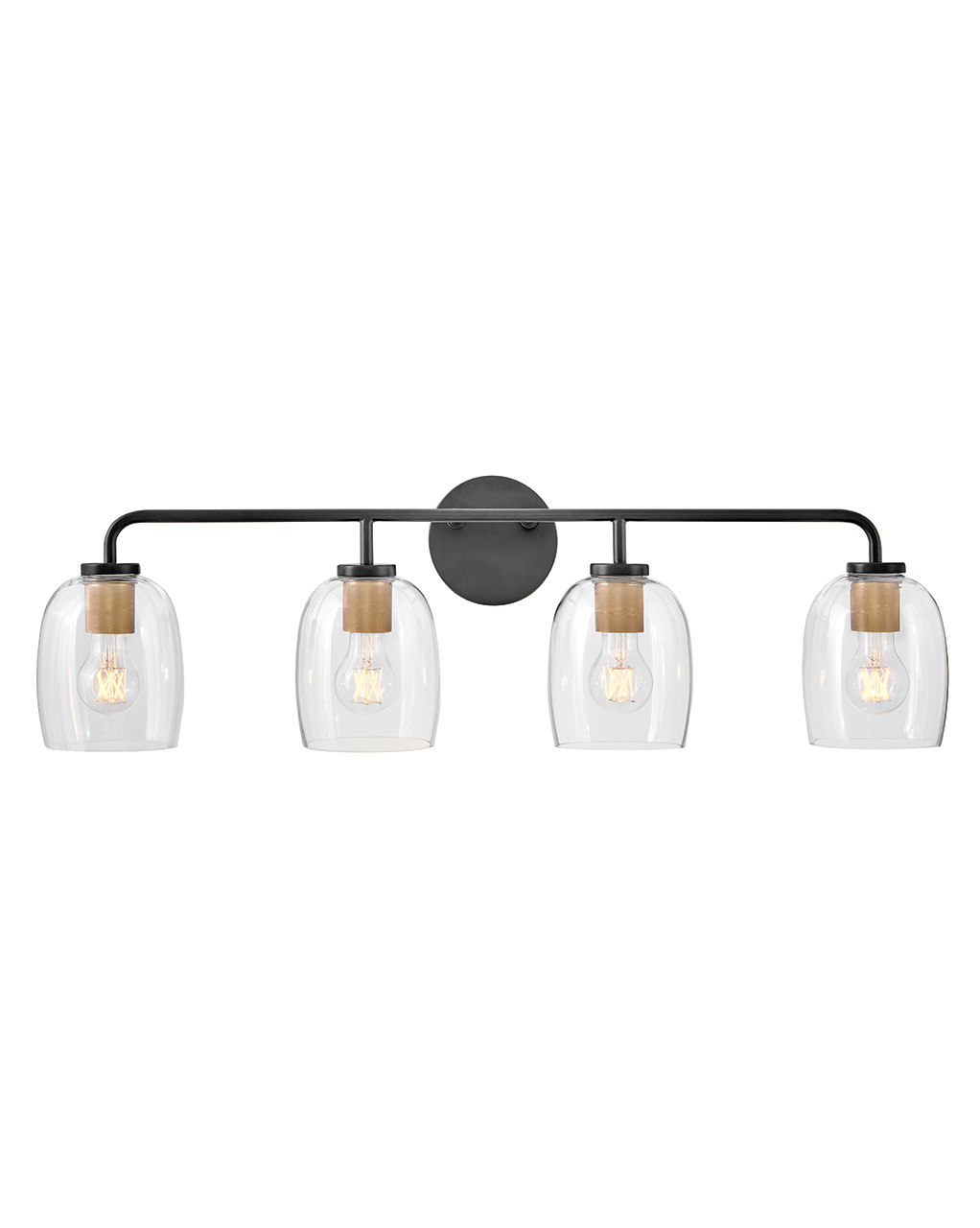 Lark 85014BK Percy Modern Black LED 4-Light Bath Wall Sconce - LRK-85014BK