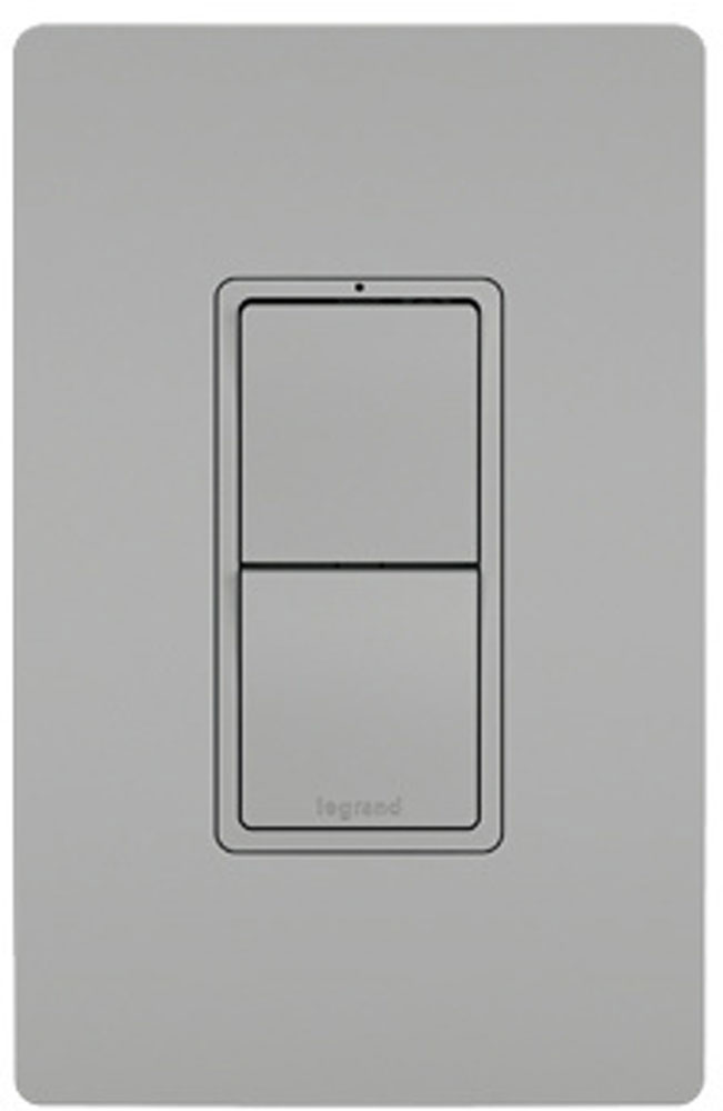Legrand Radiant RCD11GRY Contemporary Gray Two Single-Pole Switches ...