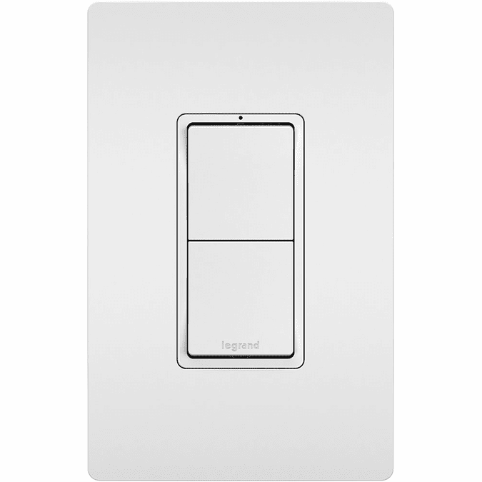 Legrand Radiant RCD11W Modern White Two Single-Pole Switches - LGR-RCD11W