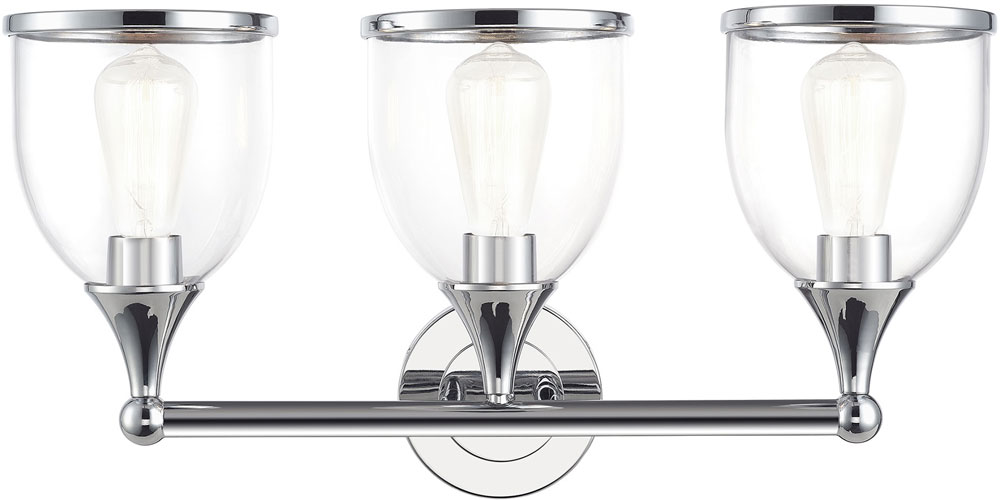 Livex 14133-05 Ashridge Modern Polished Chrome 3-Light Vanity Lighting ...