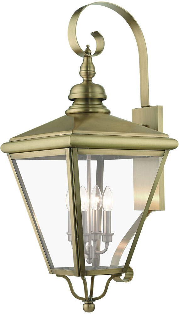 Livex 27374-01 Adams Antique Brass with Brushed Nickel 34.5" Exterior ...