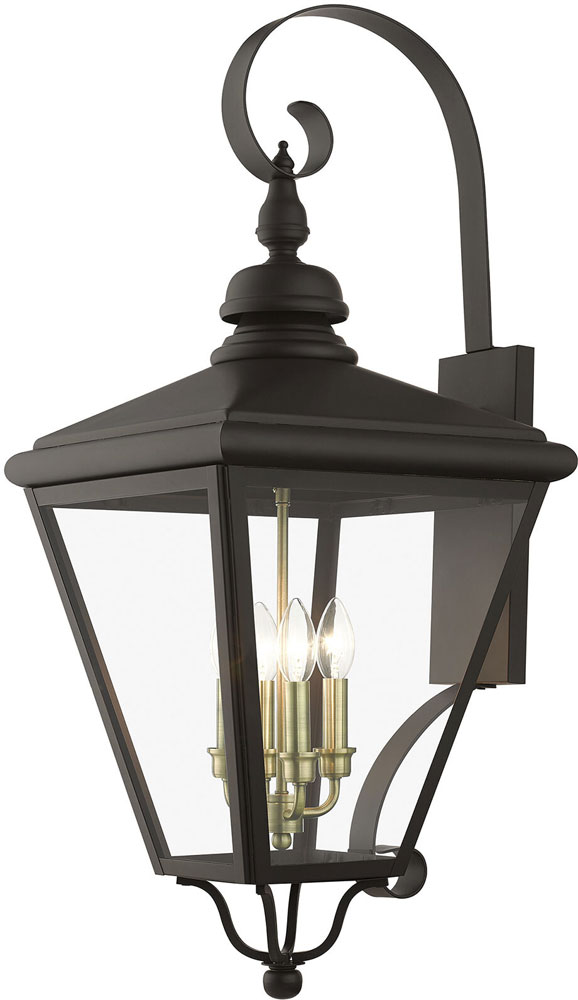 Livex 27374-07 Adams Bronze with Antique Brass 34.5" Exterior Sconce ...